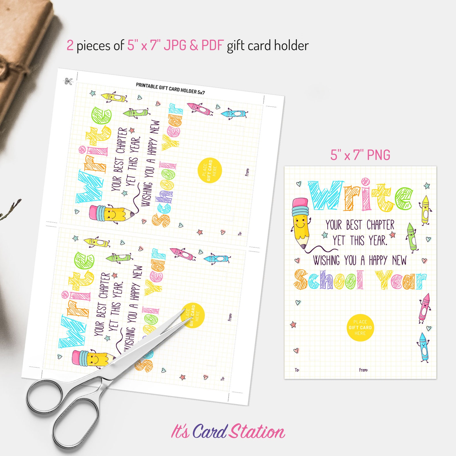 Printable Teacher Gift Card Holder – New School Year Coffee Card (PDF ...