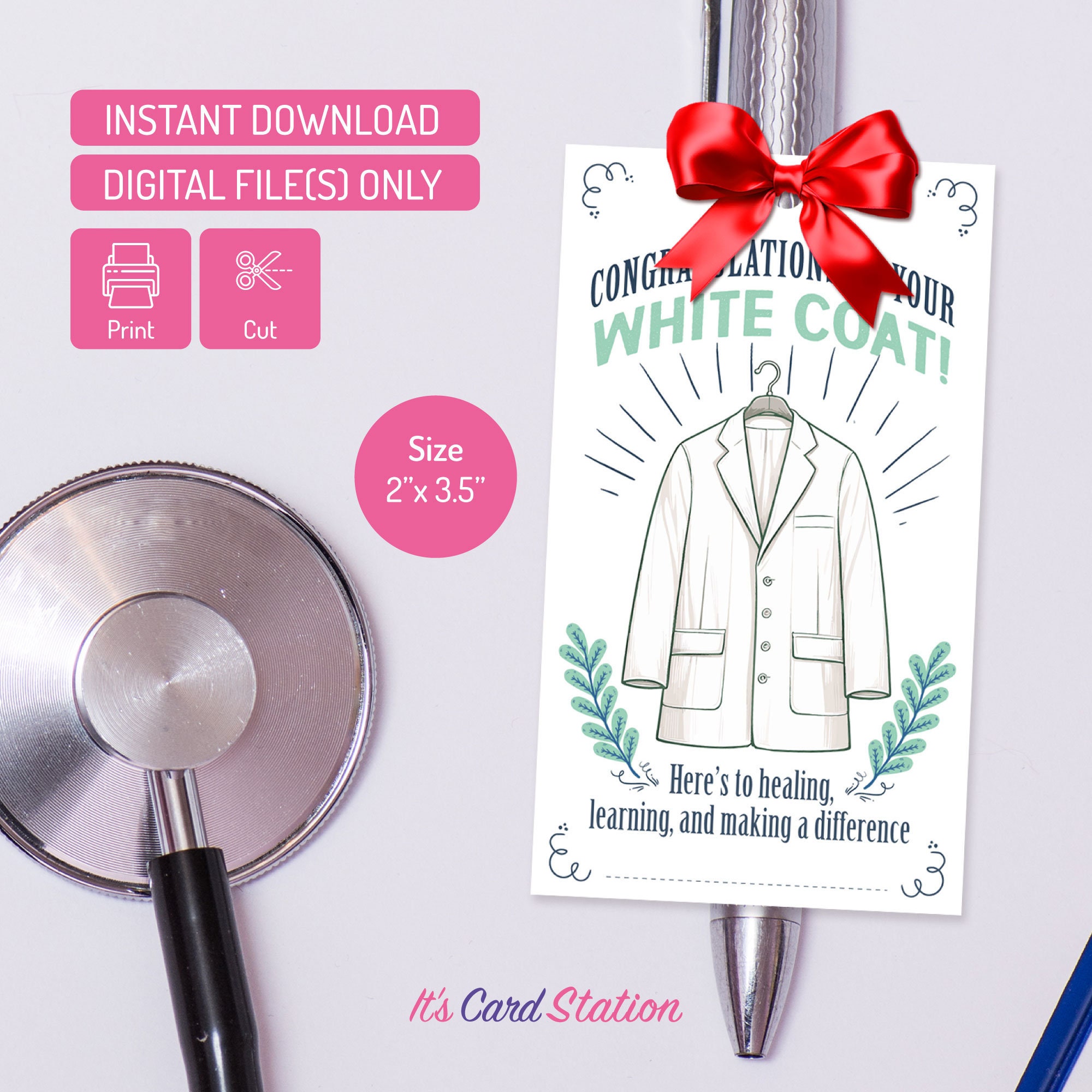 White Coat Ceremony Gift Tag: Doctor Graduation Congratulations ...