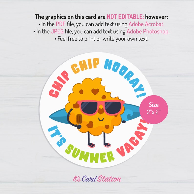Printable Last Day of School Treat Tag, End of School Year Cookie Gift ...