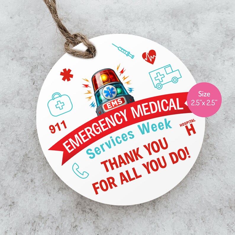 Emergency Medical Services Week Gift Tag - Printable EMS Thank You Gift ...