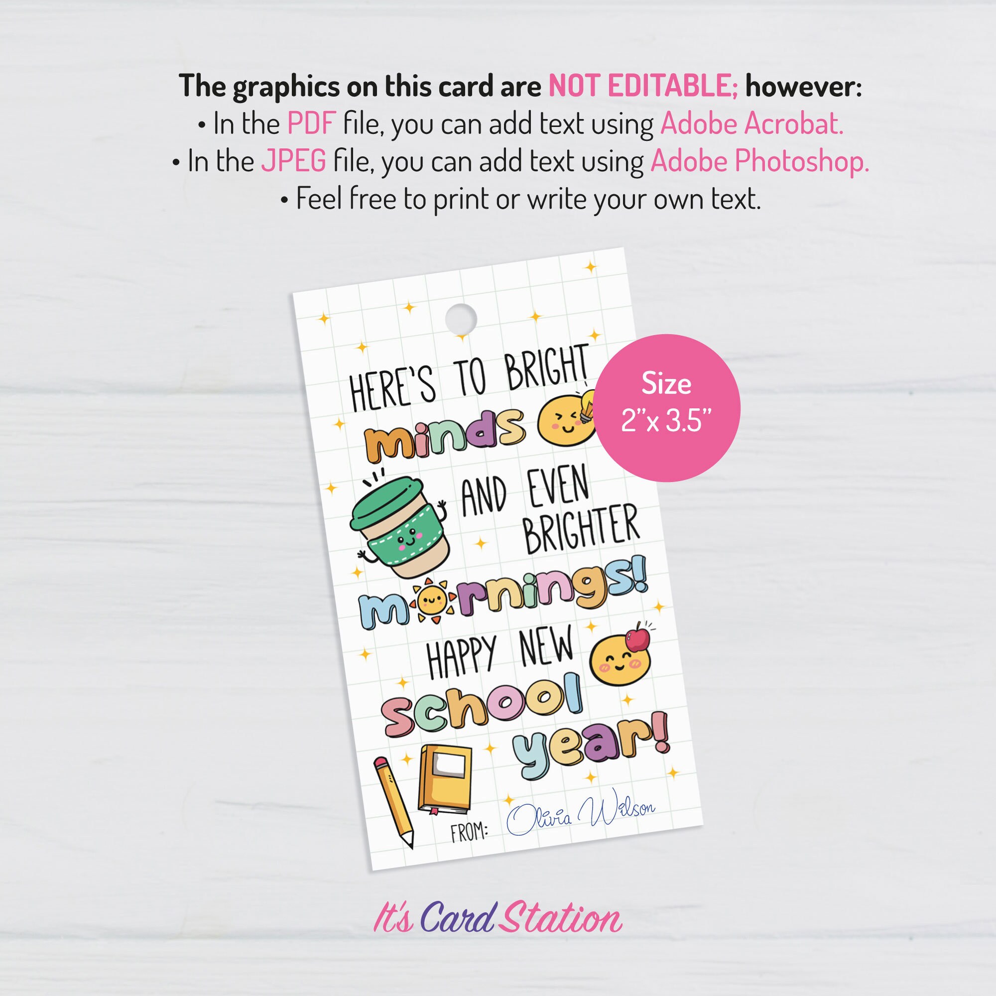 Printable Teacher Coffee Gift Tag: Back to School Latte Favor (digital ...