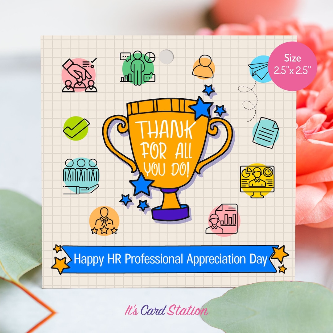 HR Professional Appreciation Day Gift Tag Printable, HR Manager Thank ...