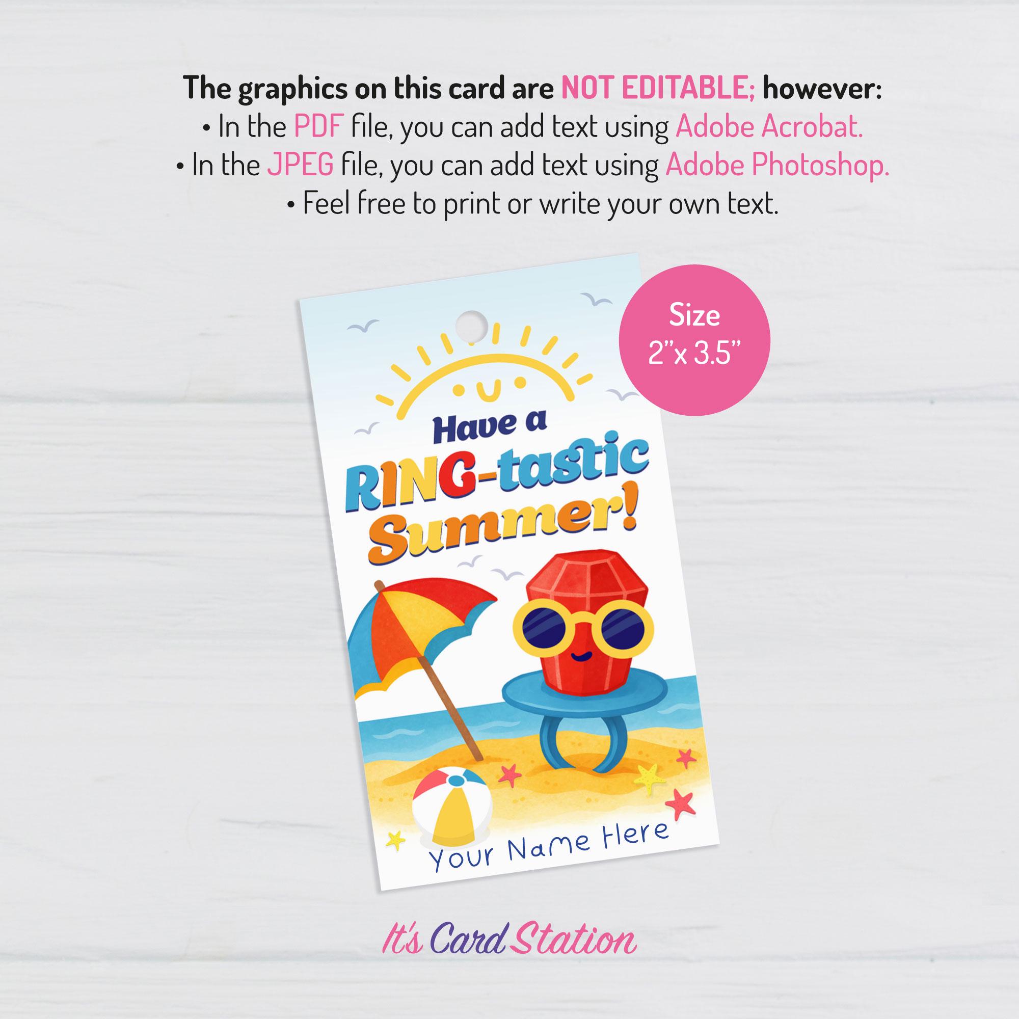 Ring Pop Summer Gift Tags: End of Year Favor (digital Download) - Etsy