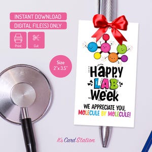 Printable Lab Week Gift Tags, Lab Tech Appreciation Tags, Funny Lab ...