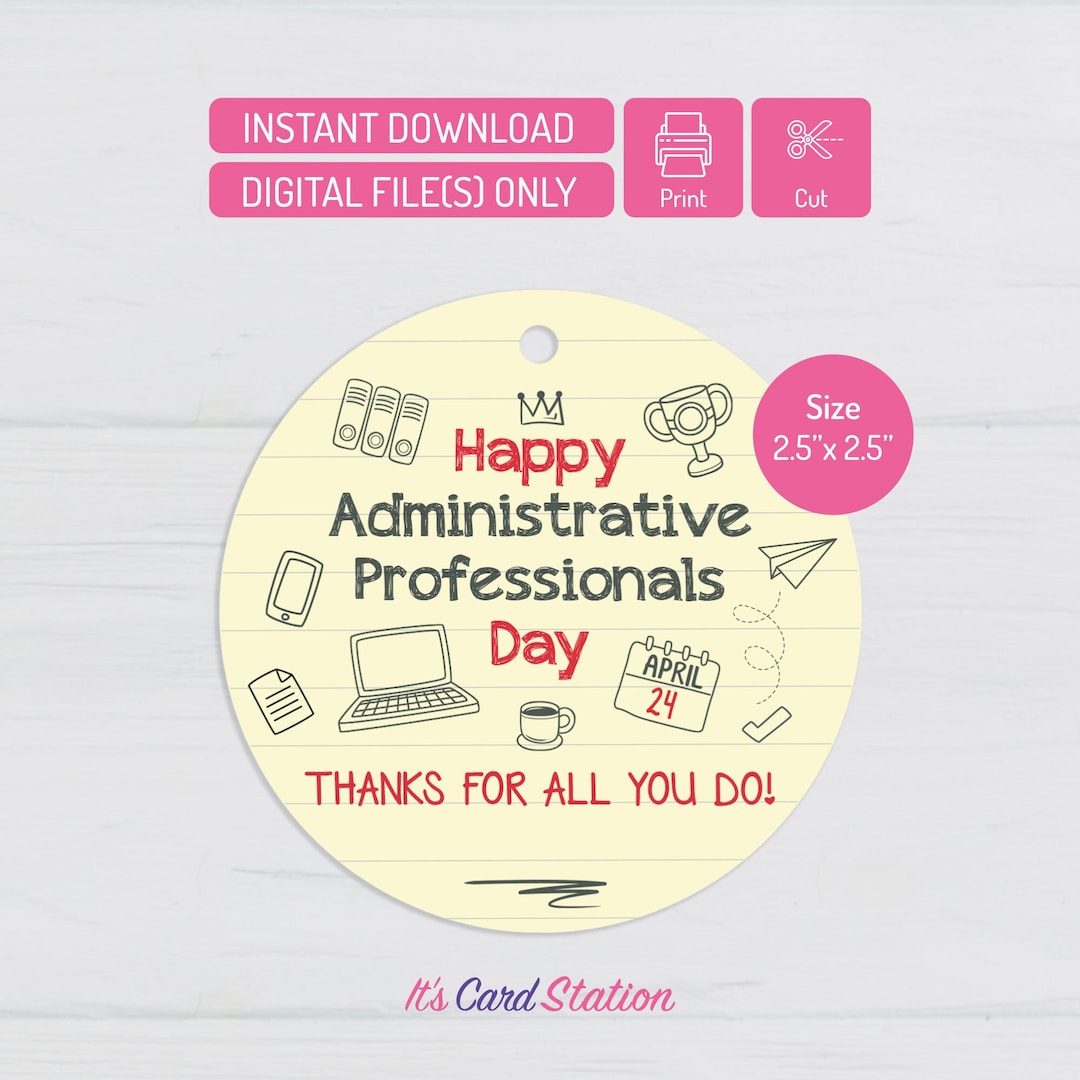 Administrative Professionals Day Gift Tags - Printable Employee ...