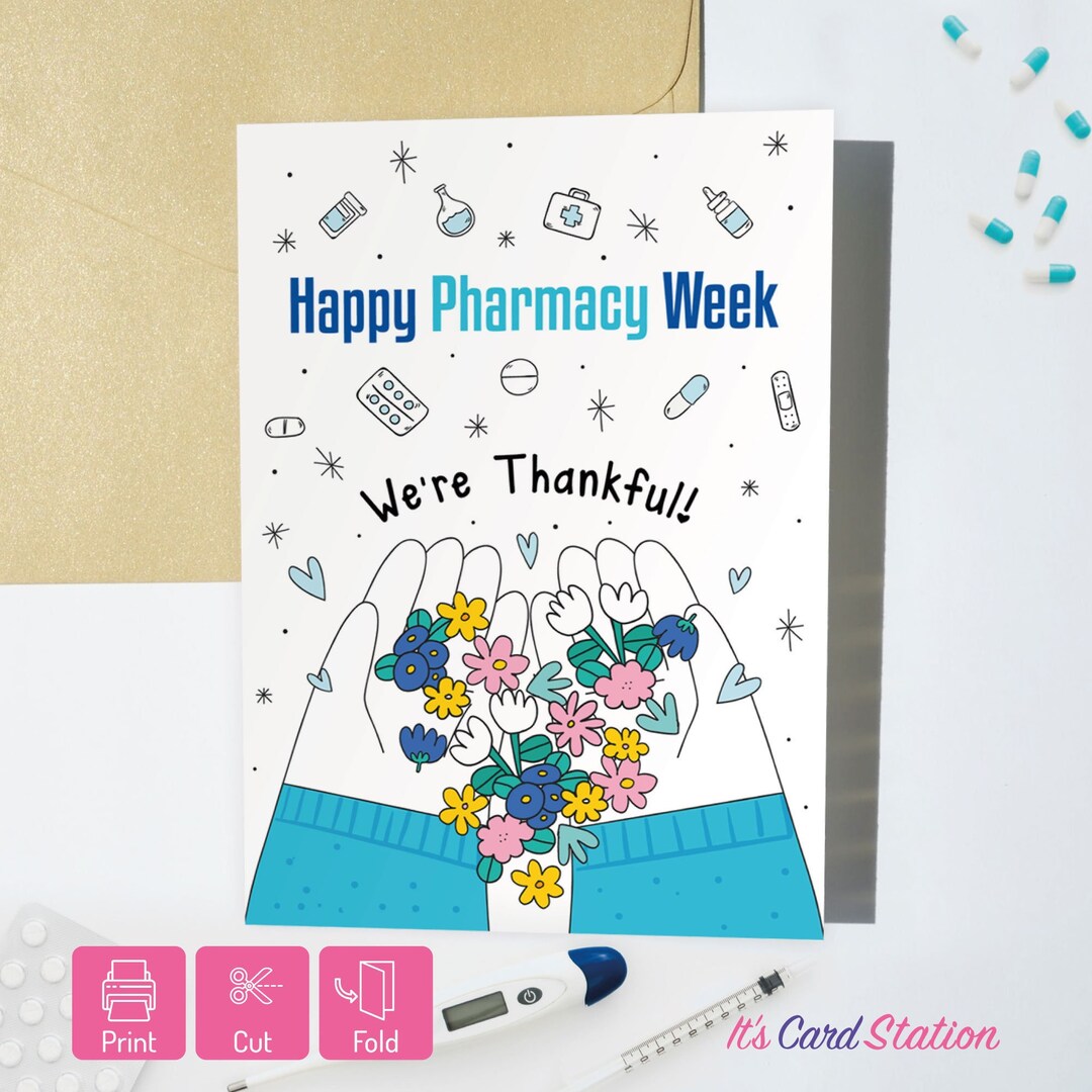 Pharmacist Appreciation Card: Pharmacy Week Printable (A2/A7 Templates ...