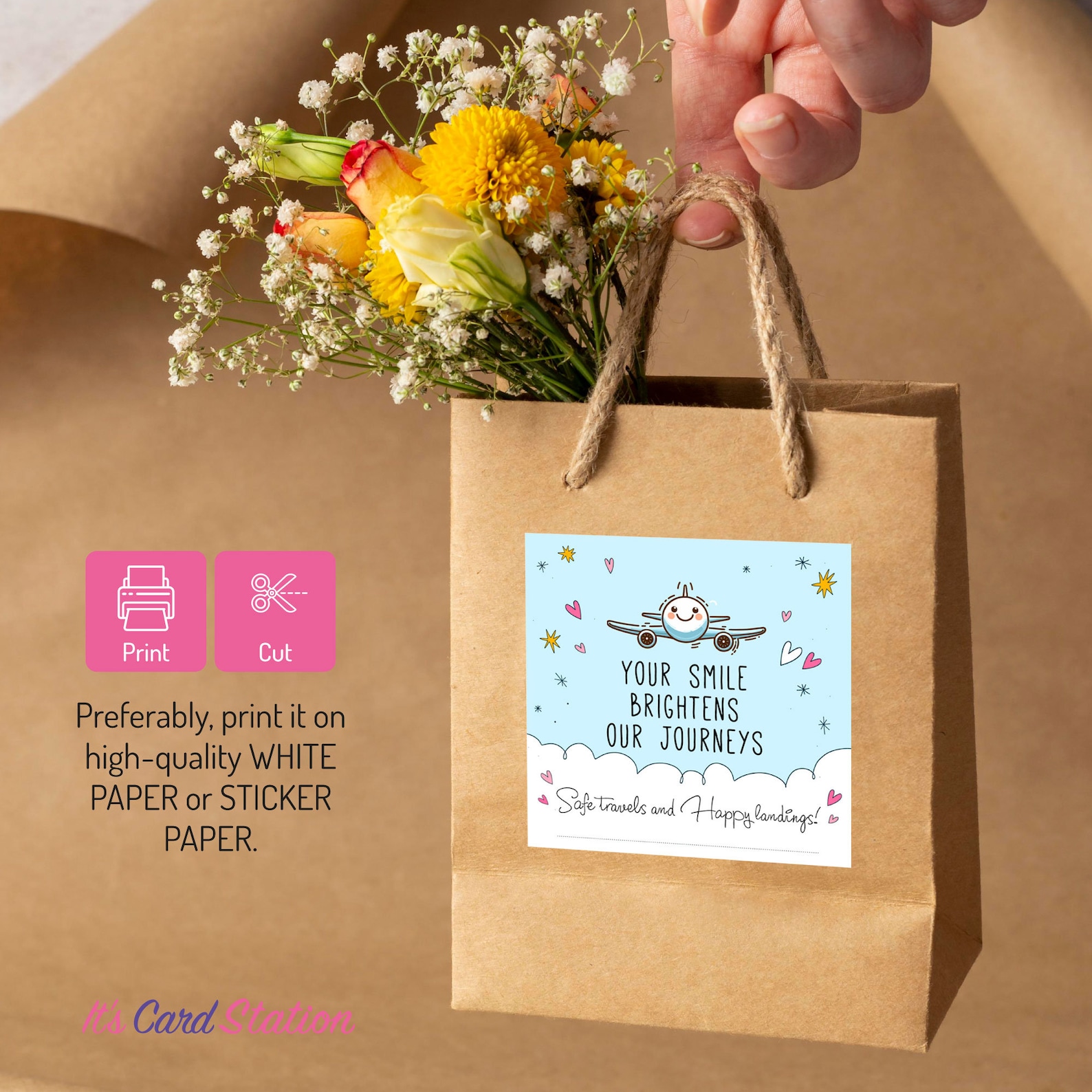 Flight Attendant Appreciation Gift Tag: Printable Airline Thank You ...