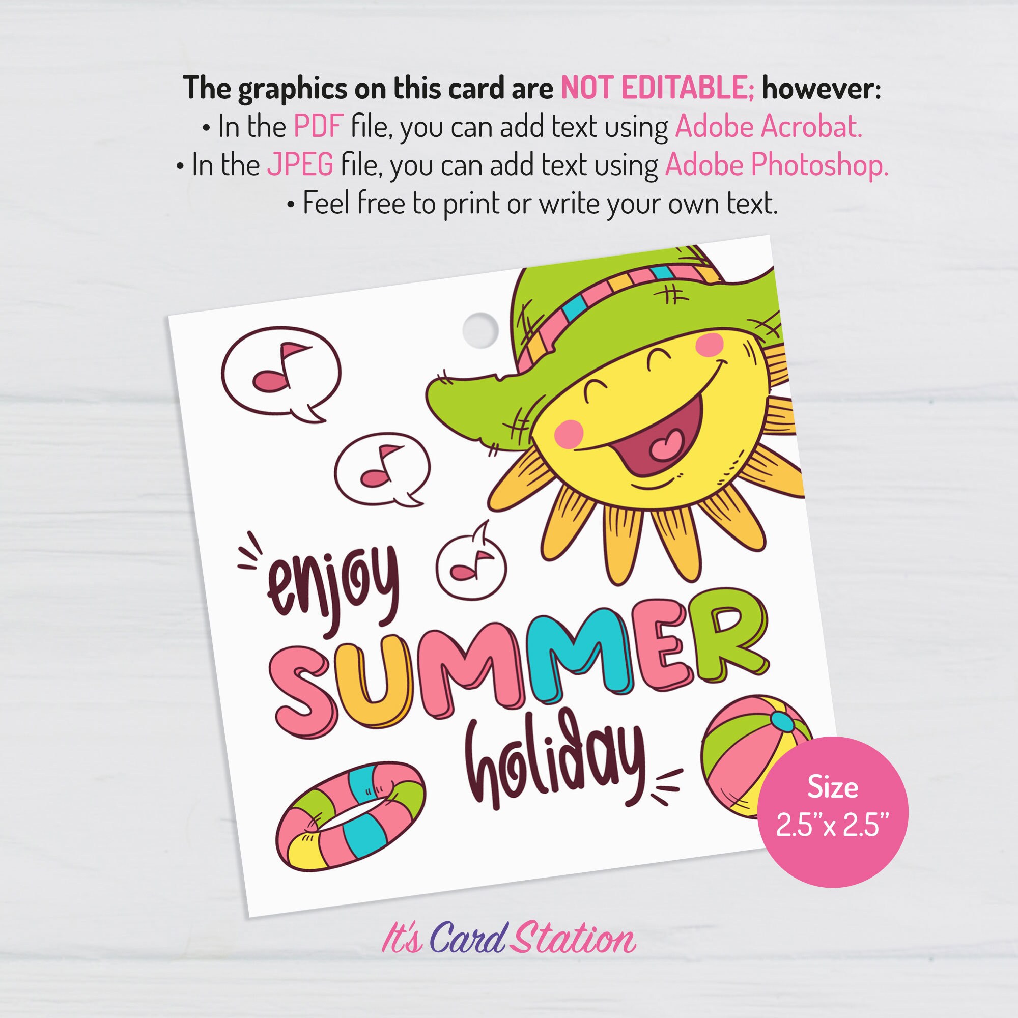 Last Day of School Summer Tag Printable Summer Holiday Stickers for End ...