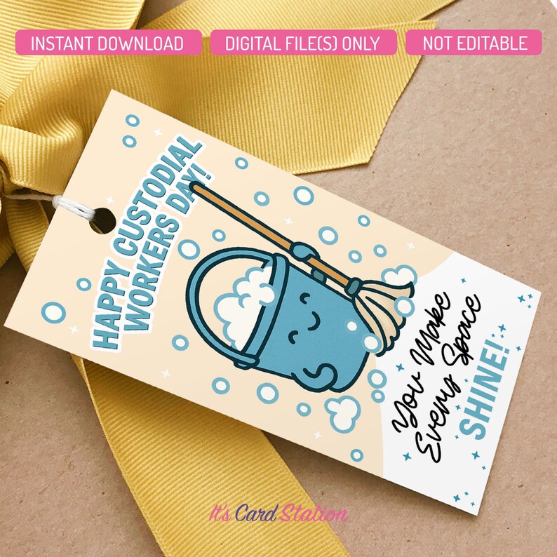 Custodian Appreciation Gift Tag: Printable Thank You (digital Download ...