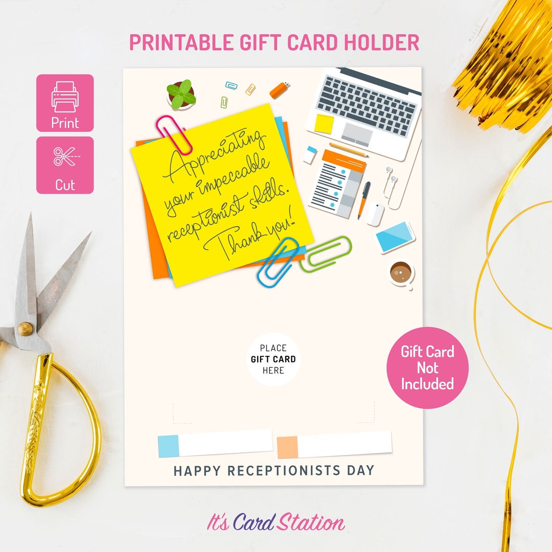 Receptionist Thank You Gift Card Holder: Employee Appreciation (digital ...