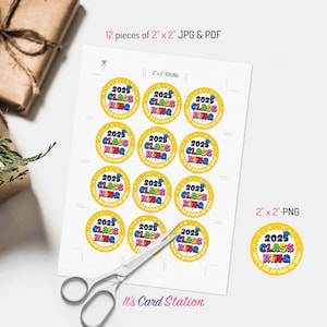 2025 Class Ring Pop Favor Tags: Printable Graduation Stickers (digital ...