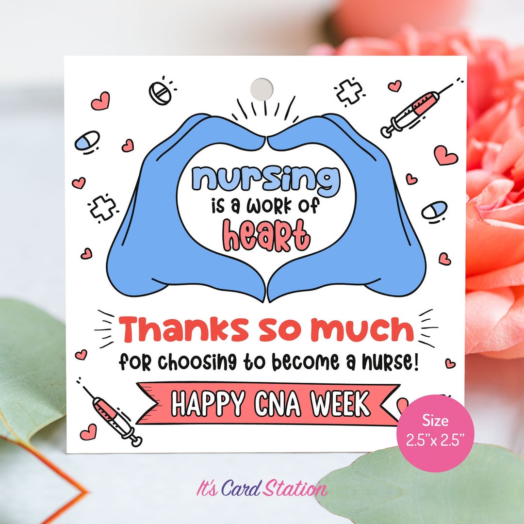 CNA Week Gift Tag | Printable CNA Thank You Gift Tag | Certified ...