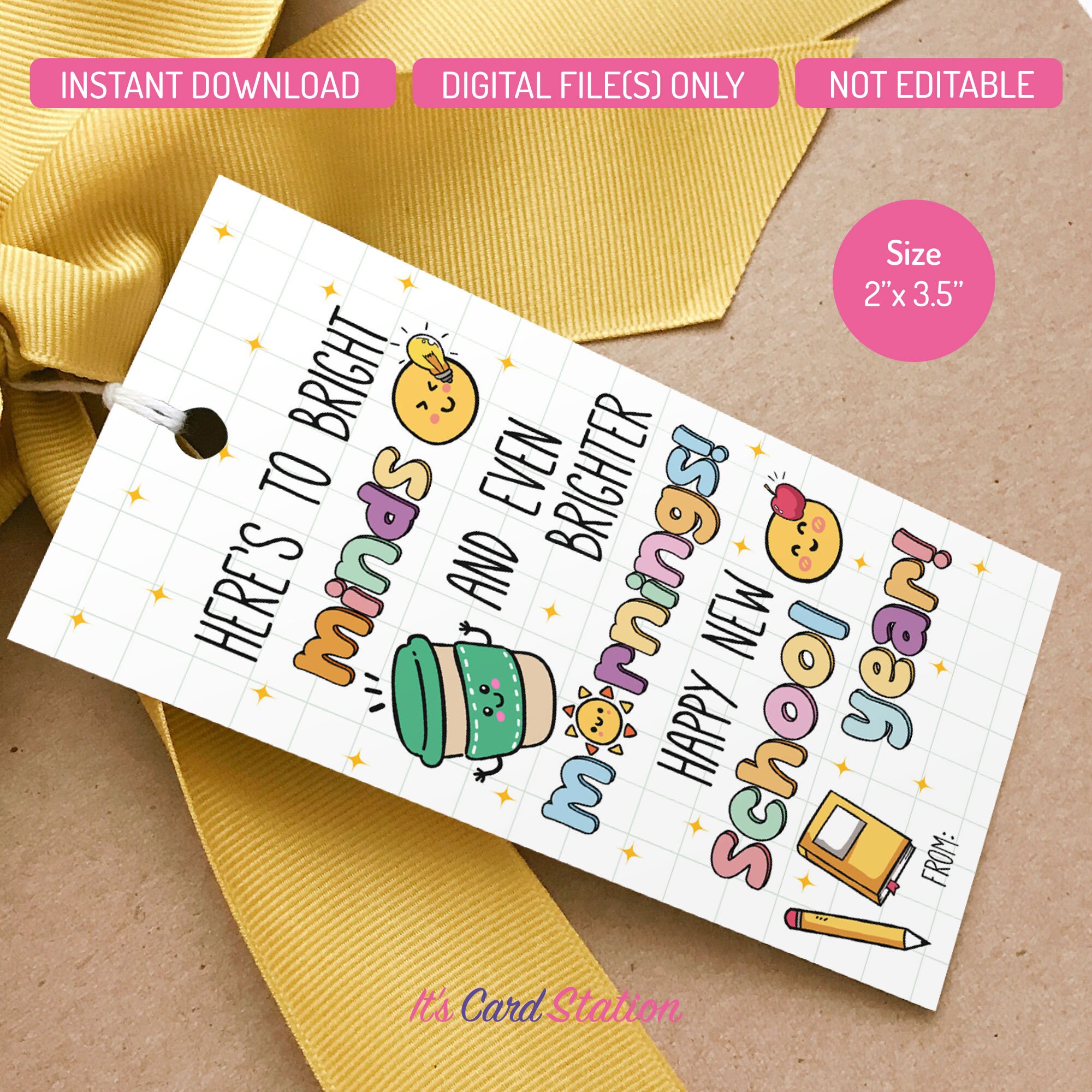 Printable Teacher Coffee Gift Tag: Back to School Latte Favor (digital ...