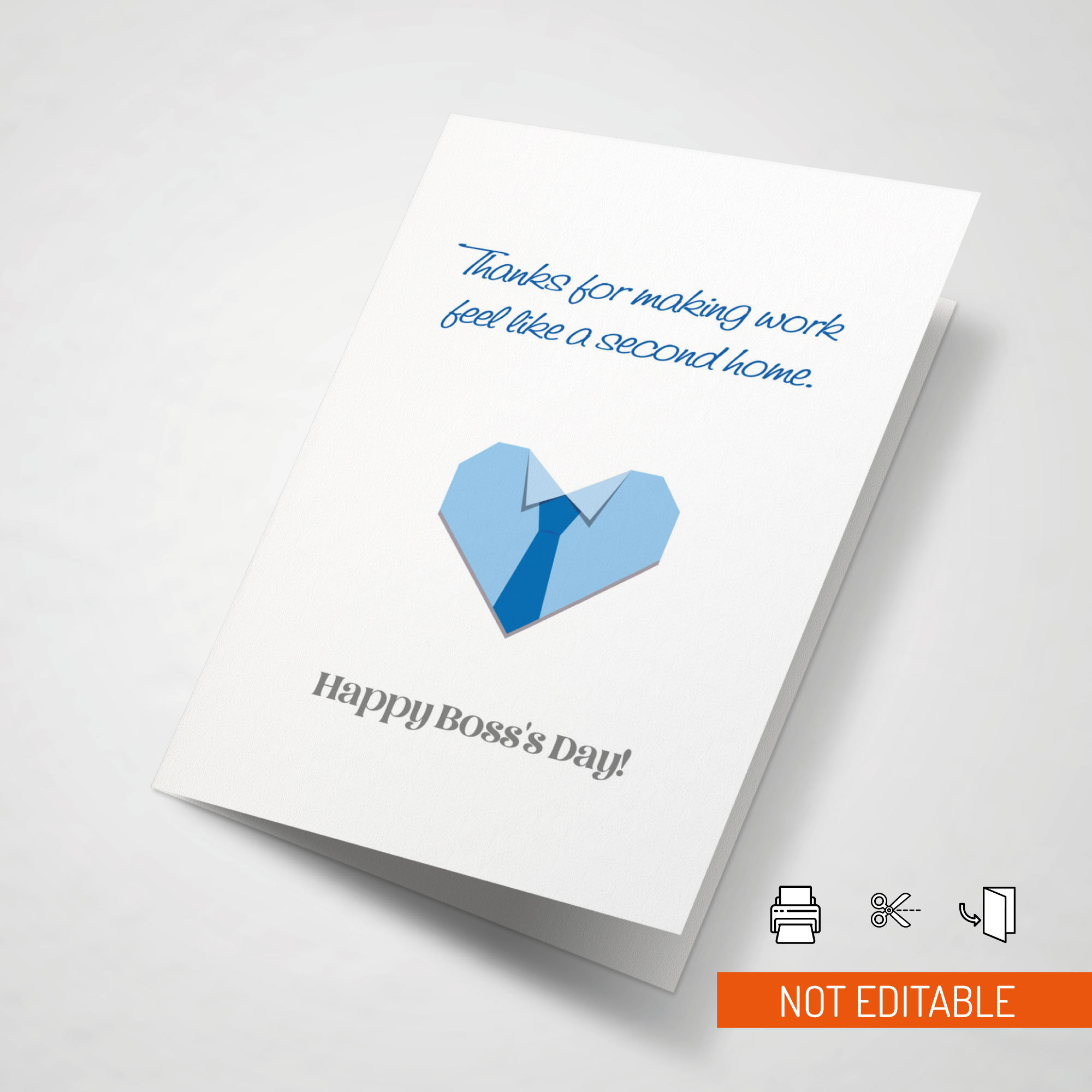 Printable Boss's Day Thank You Card, Happy Boss's Day Card, Boss ...