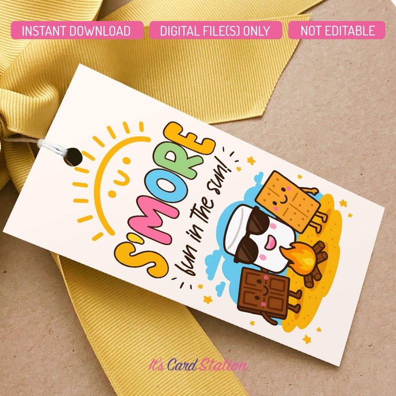 S'more Fun in the Sun Tag: Summer Favor, Camping Gift (digital Download ...