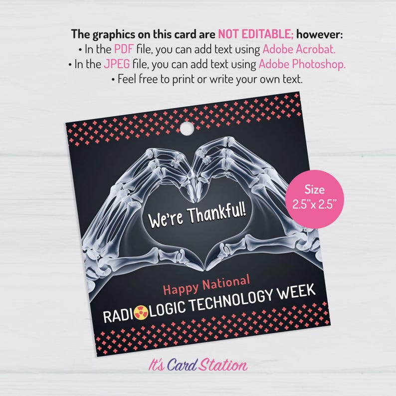Rad Tech Week Gift Tag: X-ray Heart (digital Download) - Etsy