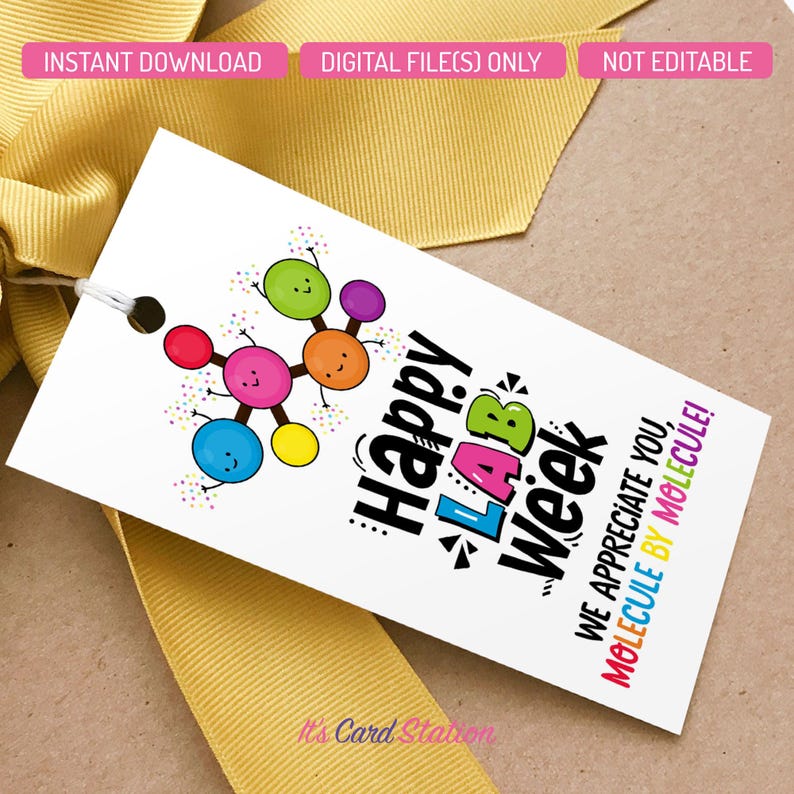 Printable Lab Week Gift Tags, Lab Tech Appreciation Tags, Funny Lab ...