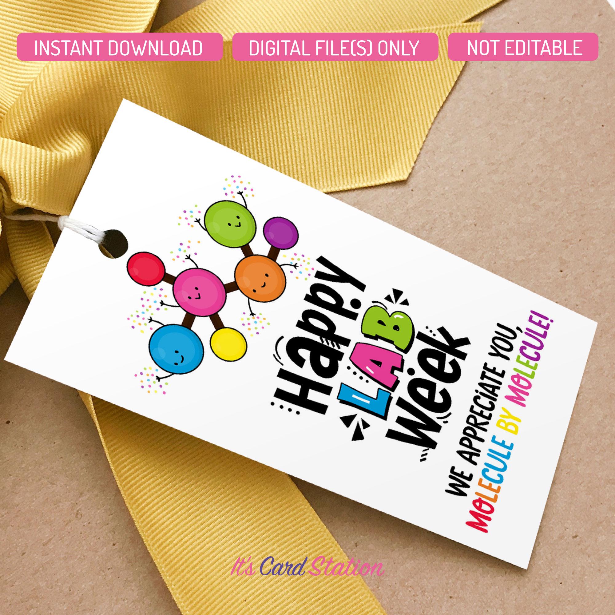 Printable Lab Week Gift Tags, Lab Tech Appreciation Tags, Funny Lab ...