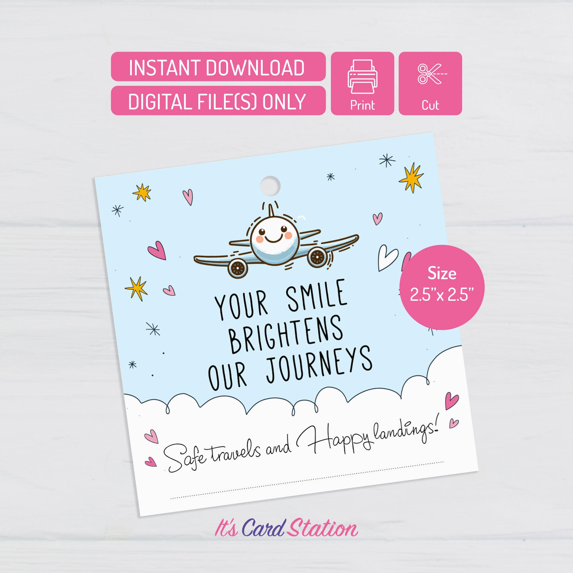 Flight Attendant Appreciation Gift Tag: Printable Airline Thank You ...