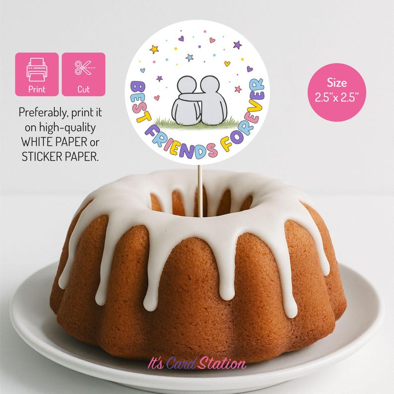 Friends Forever Sticker Tag – BFF Gift (digital Download, 2.5" X 2.5 ...