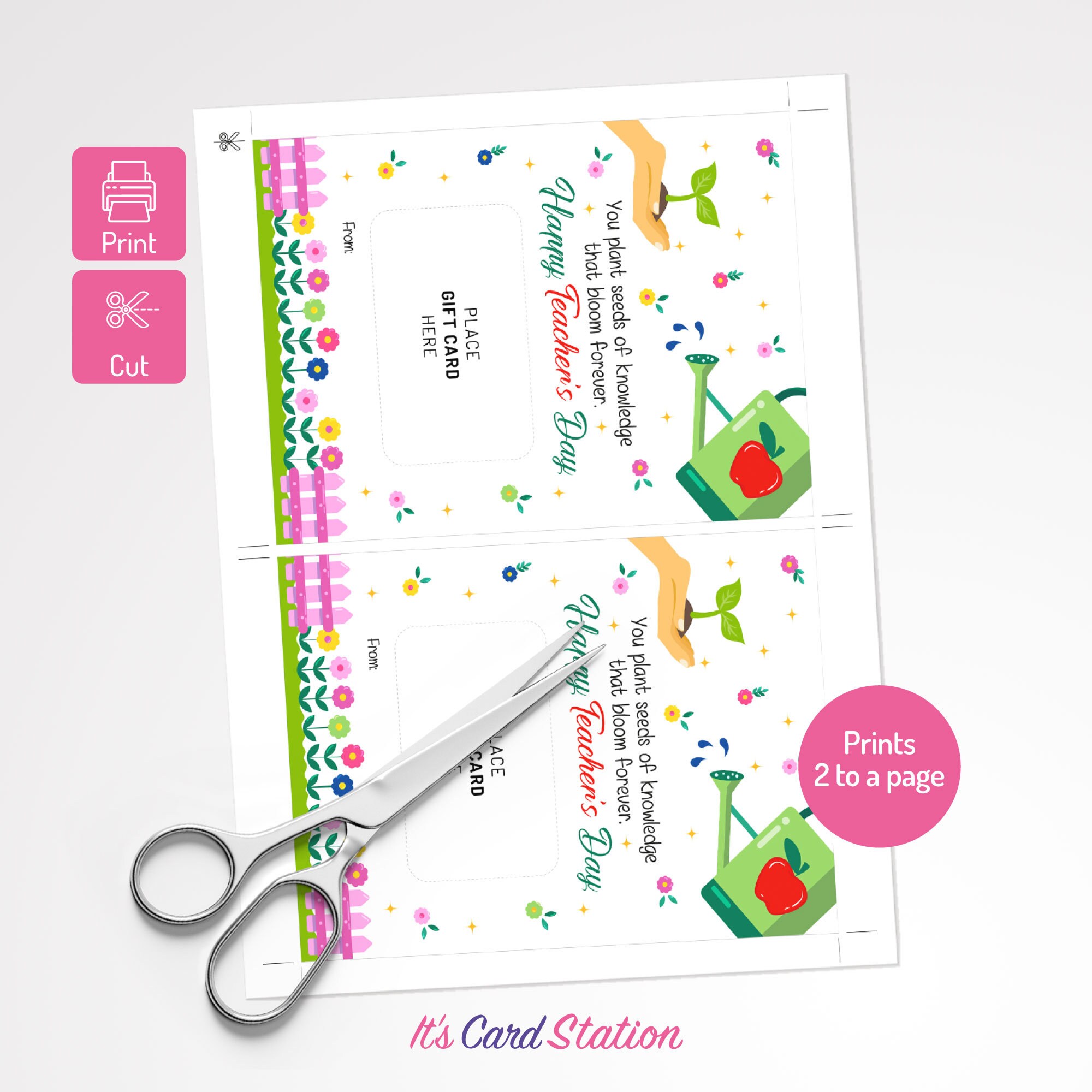 Printable Teacher Appreciation Gift Card Holder Happy Teachers' Day ...