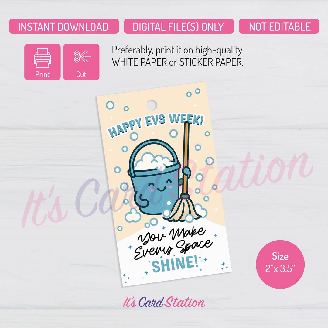 Environmental Services Week Gift Tag: "you Make Every Space Shine ...