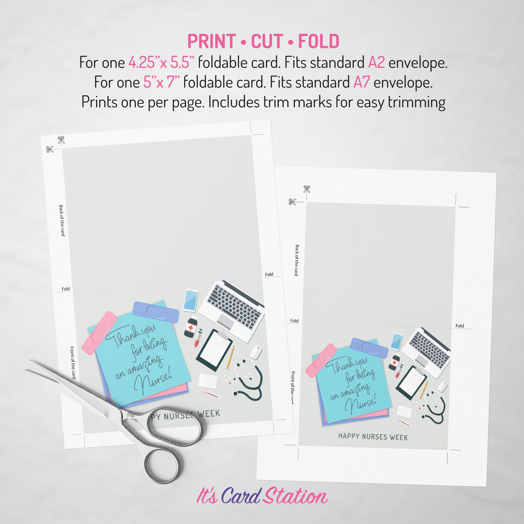 Nurse Appreciation Week Card - Printable Happy Nurses Week Card - Cute ...