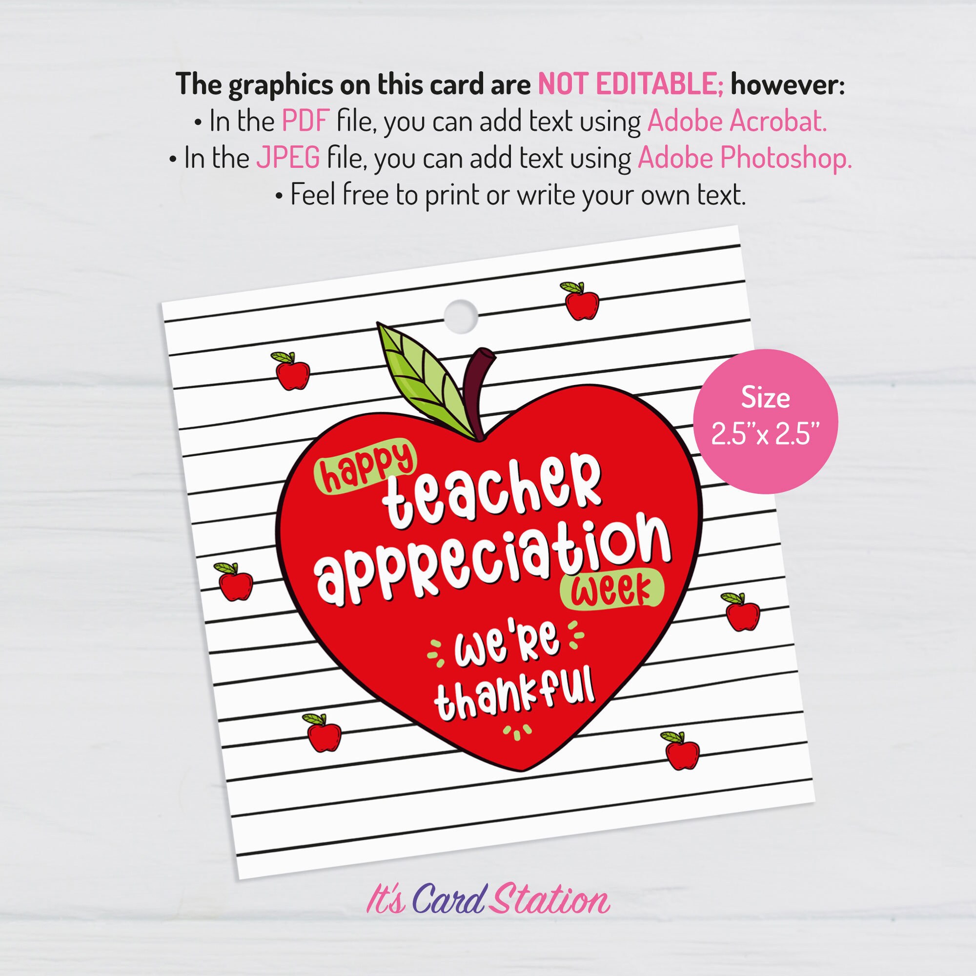Teacher Appreciation Week Printable Gift Tag Teacher Day Appreciation ...