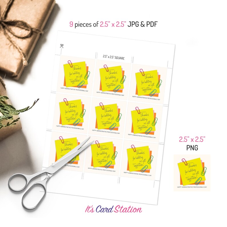 Administrative Professionals Day Printable Gift Tag - Thank You Tags ...