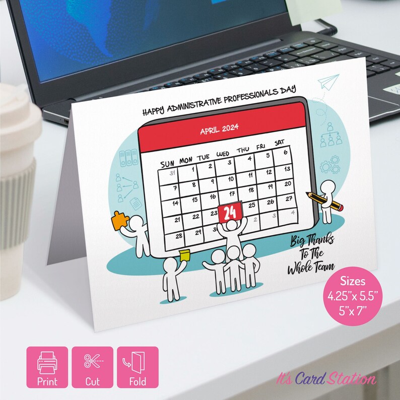 Cute Administrative Professionals Day Card - Coworker Thank You Card ...