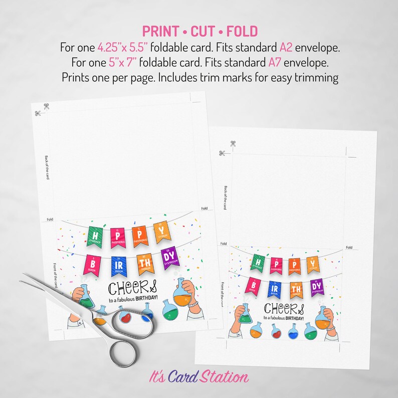 Periodic Table Birthday Card: Science Chemistry Theme (digital Download ...