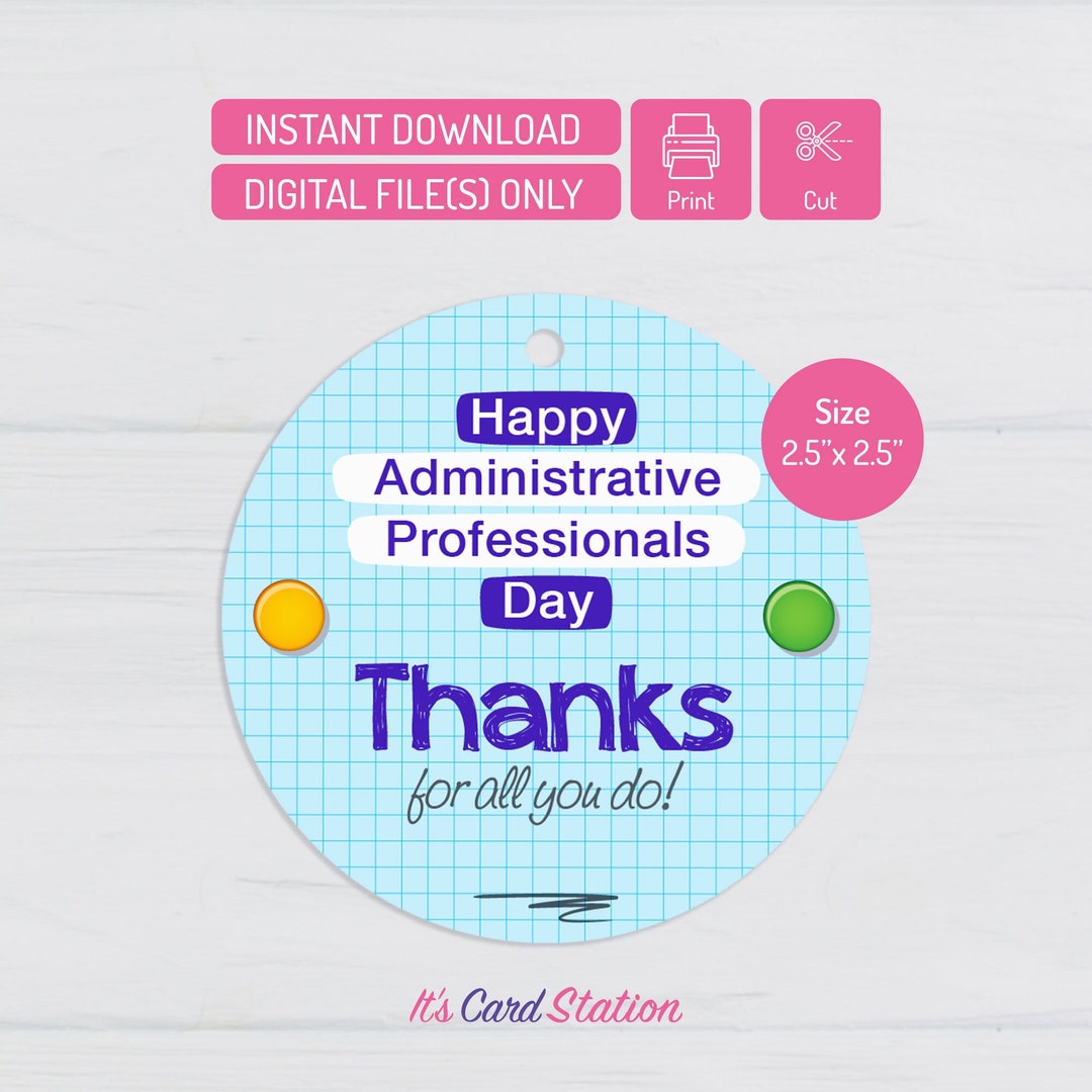 Administrative Professionals Day Gift Tag - Staff Appreciation Week ...