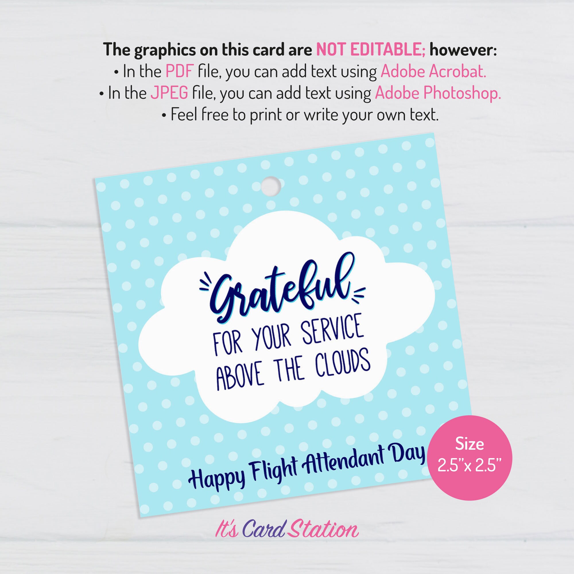 Happy Flight Attendant Day Gift Tag | Printable Cabin Crew Sticker ...