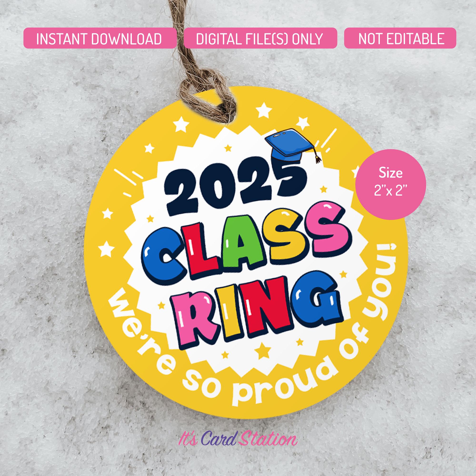 2025 Class Ring Pop Favor Tags: Printable Graduation Stickers (digital ...