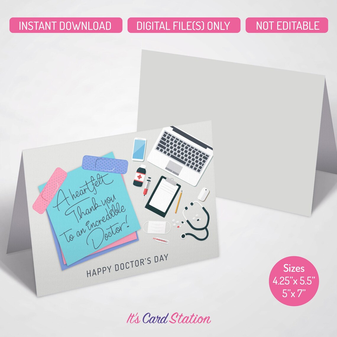 Doctor's Day Thank You Card: Printable Appreciation Gift (digital ...