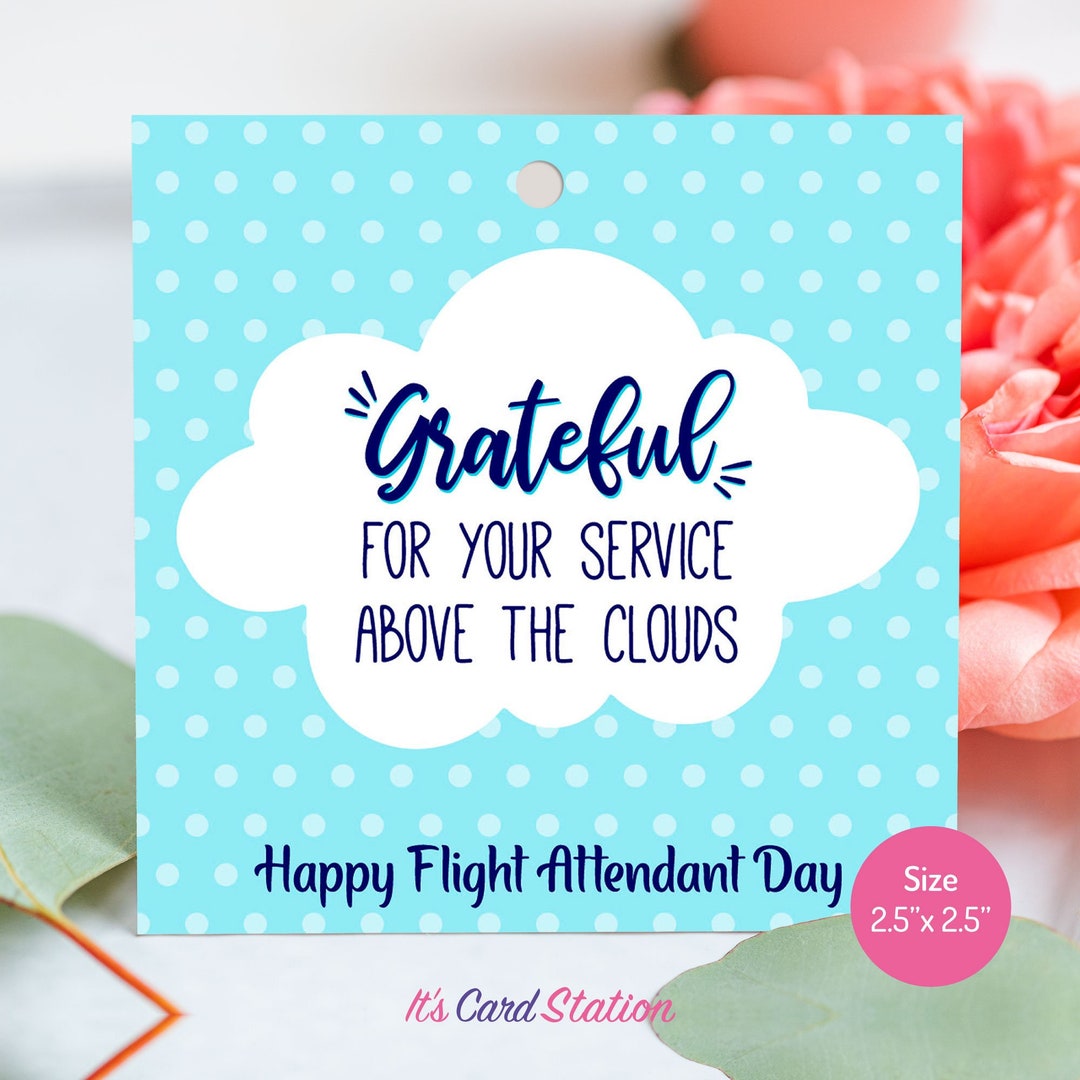 Flight Attendant Appreciation Gift Tag: Cabin Crew Sticker (digital ...