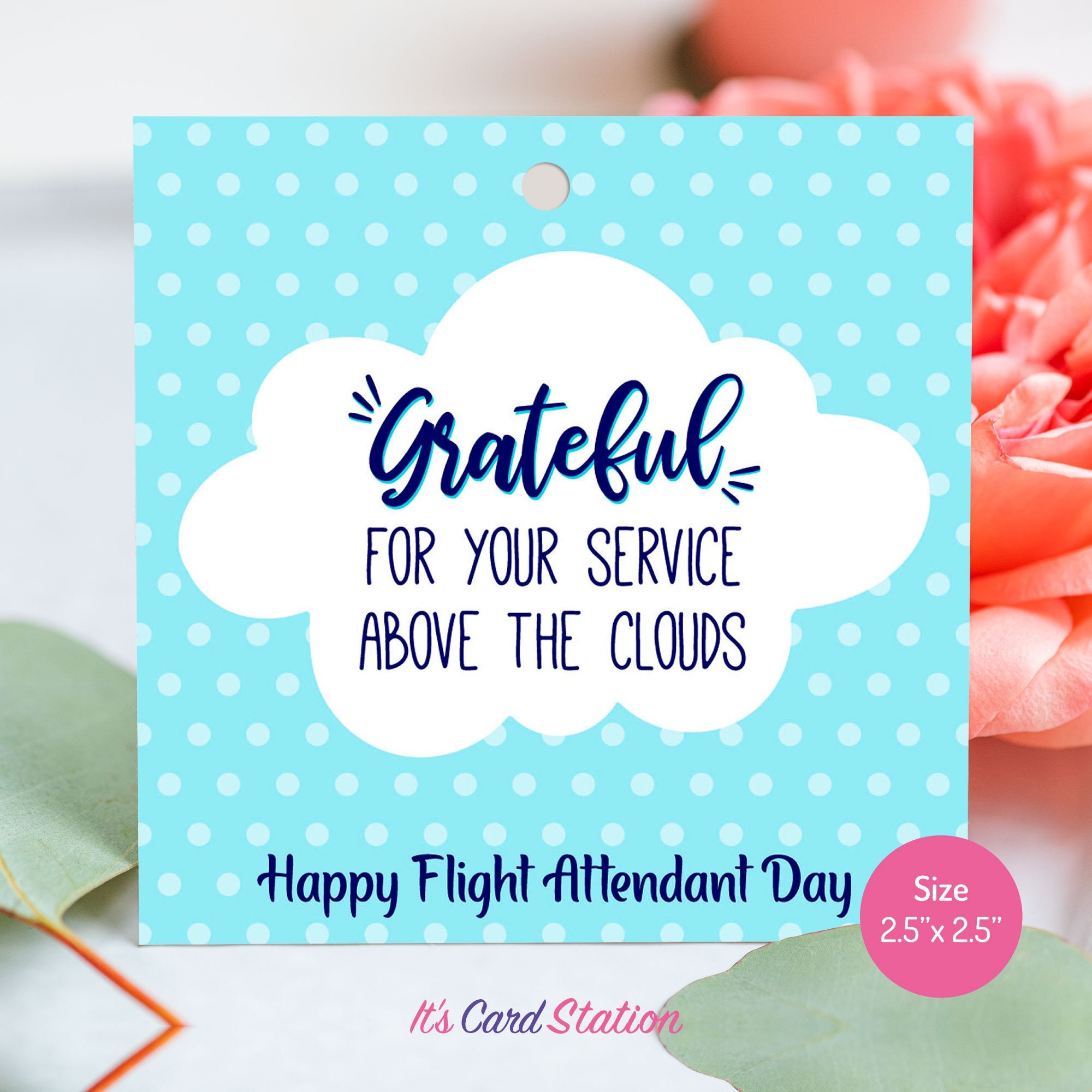 Happy Flight Attendant Day Gift Tag | Printable Cabin Crew Sticker ...