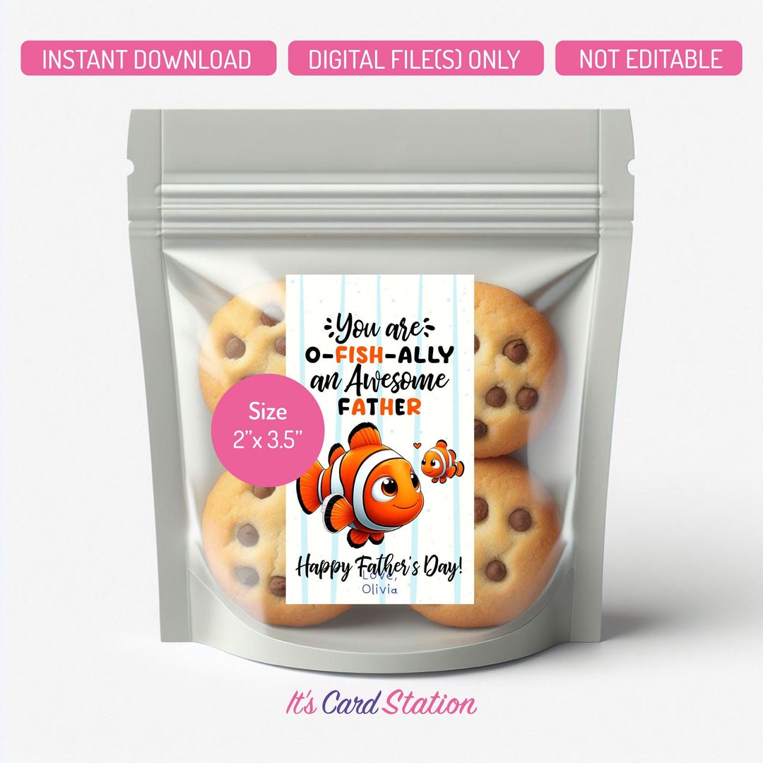 Cute Clownfish Father's Day Gift Tag - Printable Fathers Day Gift Tag ...