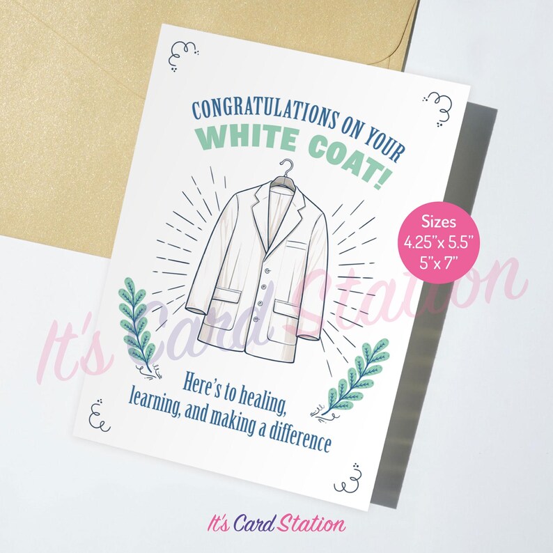 White Coat Ceremony Card | Doctor Graduation Congrats (digital Download ...