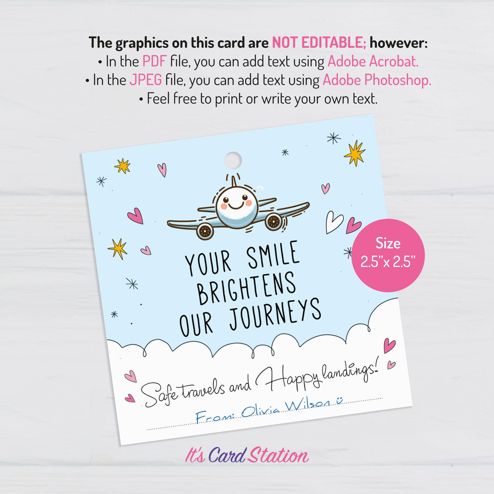 Flight Attendant Appreciation Gift Tag: Printable Airline Thank You ...