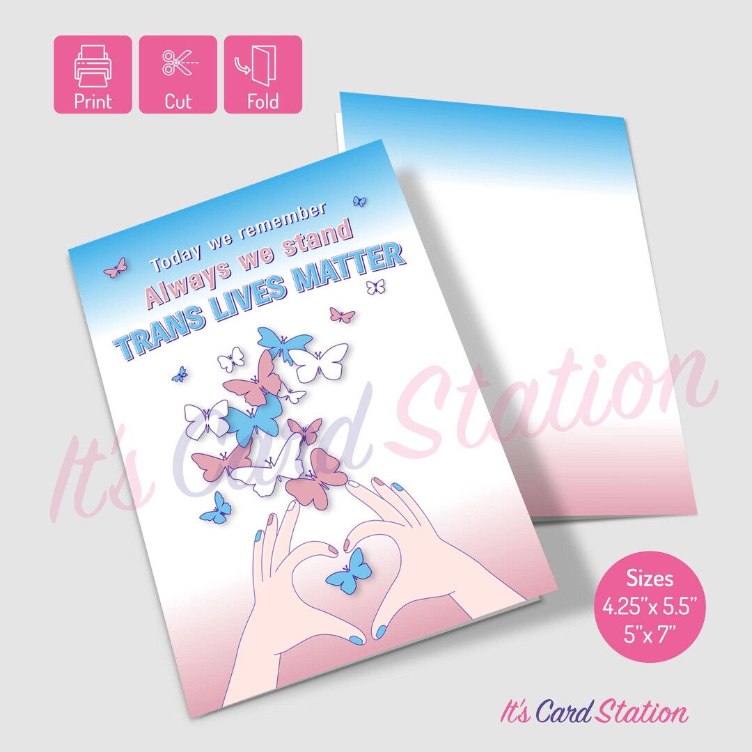 Transgender Day of Remembrance Card: Trans Lives Matter Butterfly Art ...