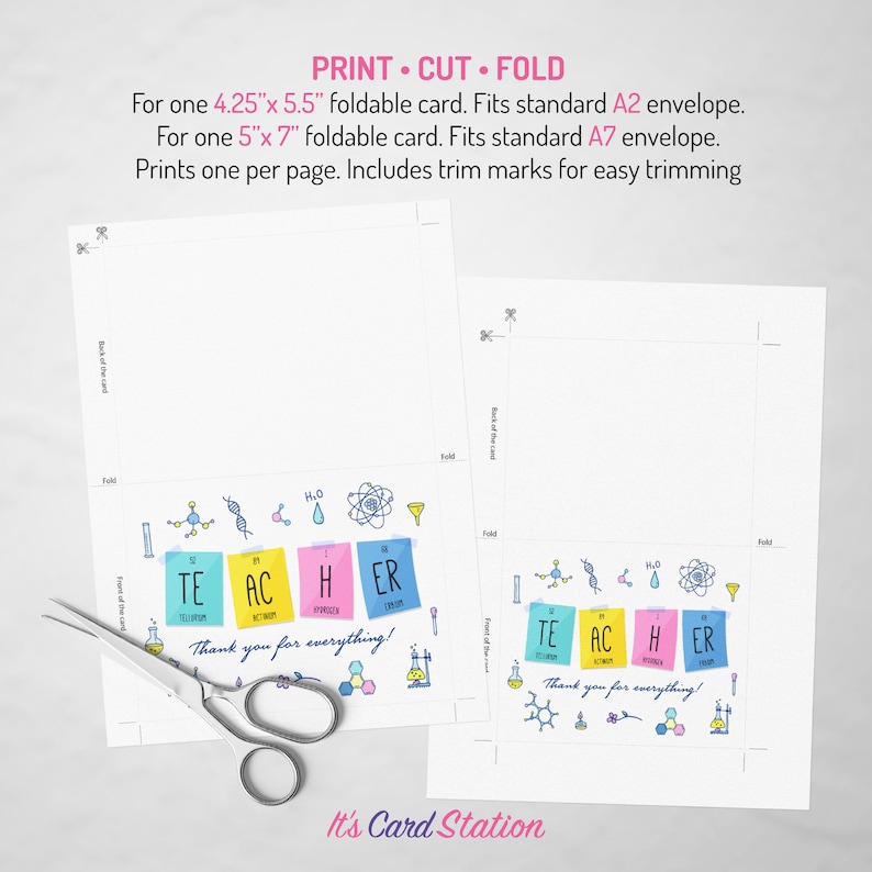 Science Teacher Appreciation Card: Periodic Table Design (digital ...