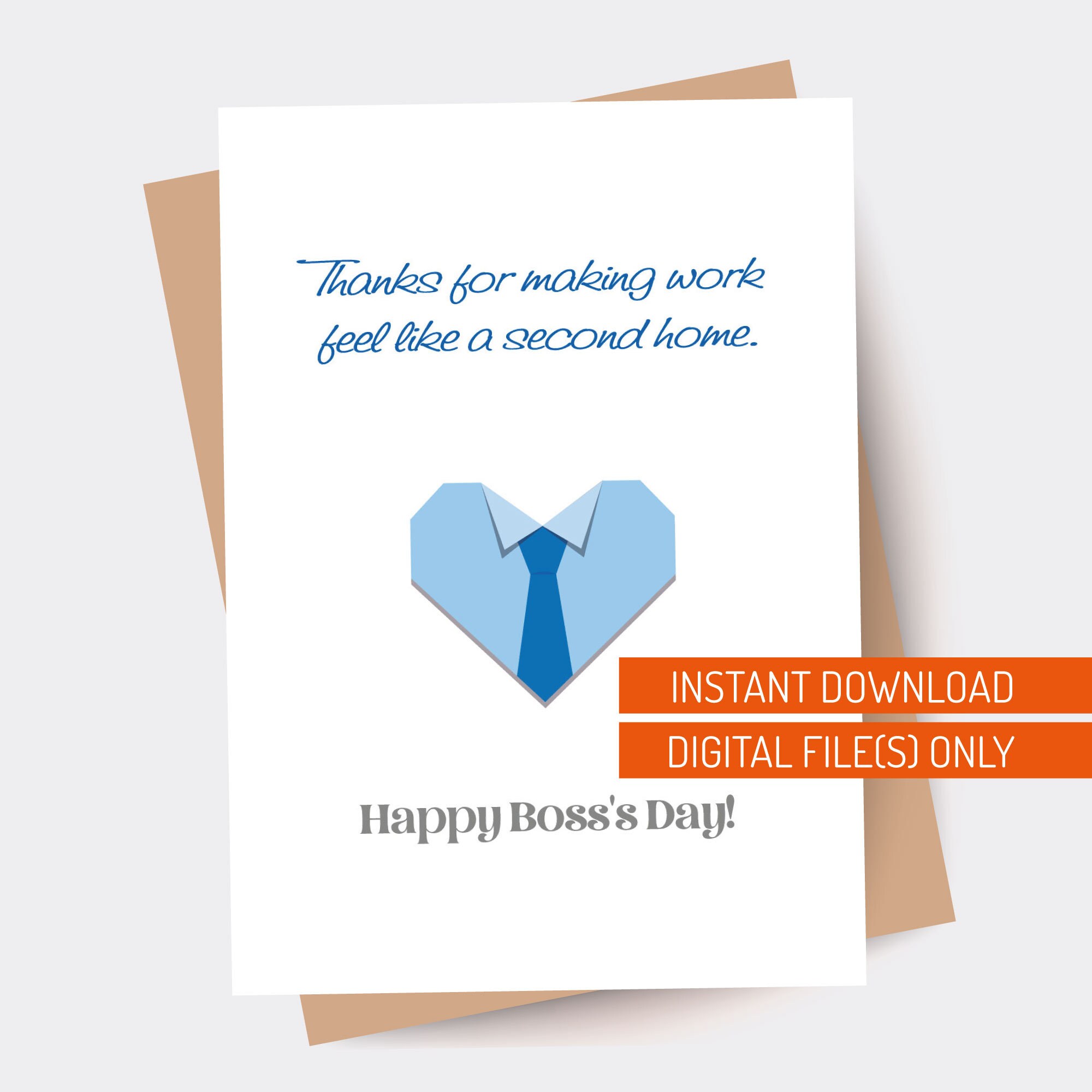 Printable Boss's Day Thank You Card, Happy Boss's Day Card, Boss ...