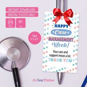 Happy Case Management Week Printable Gift Tags, Case Management Week ...