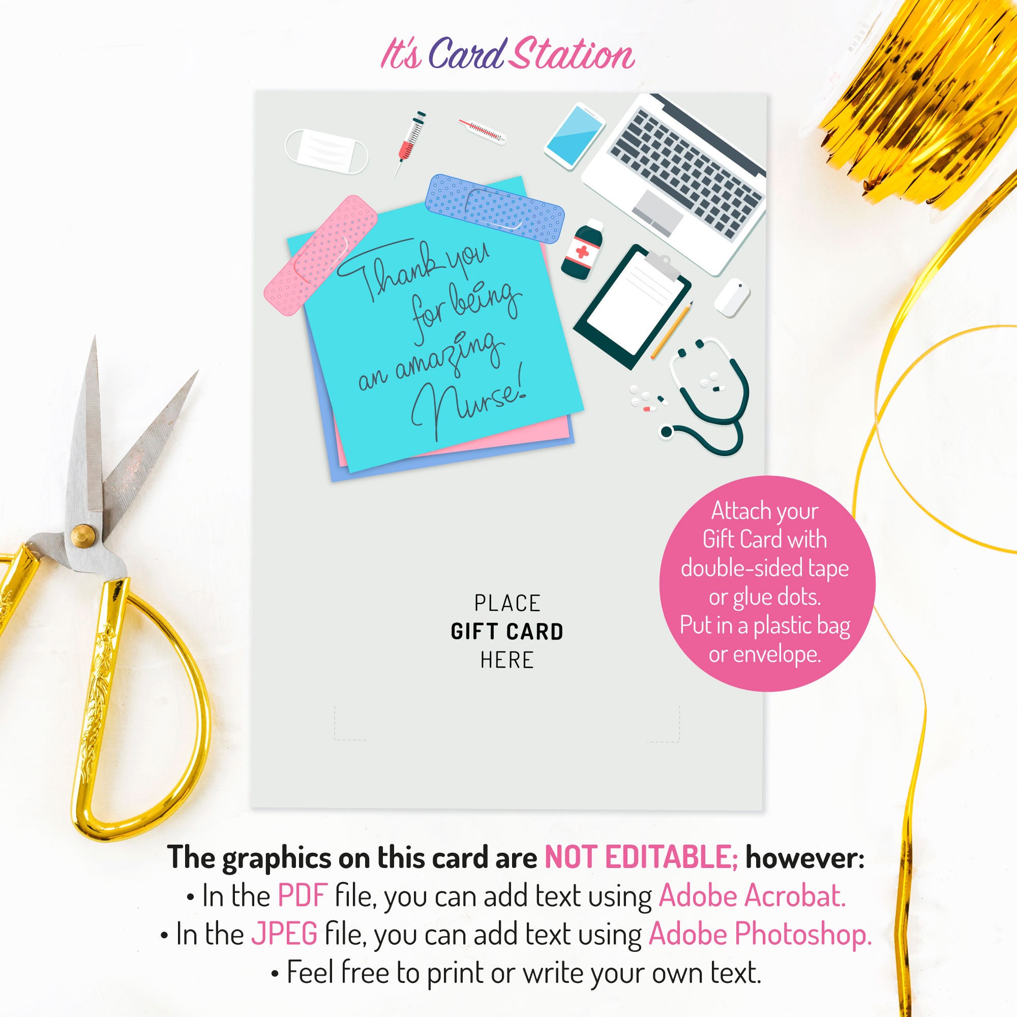 Printable Nurse Appreciation Gift Card Holder (digital Download) - Etsy