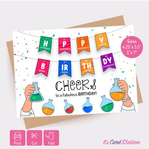 Periodic Table Birthday Card: Science Chemistry Theme (digital Download ...