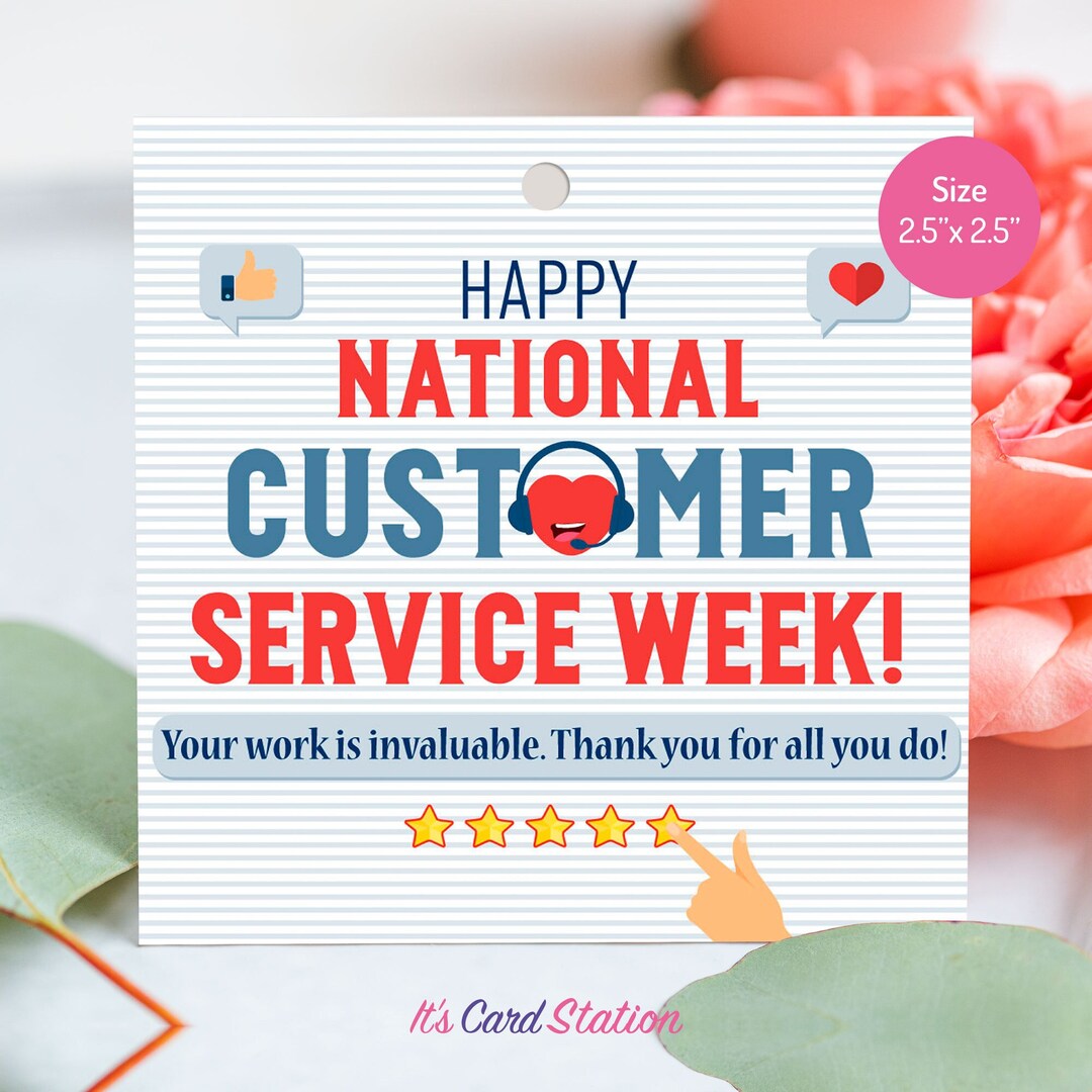 Customer Service Week Gift Tags, NCSW Appreciation Tags, Customer ...
