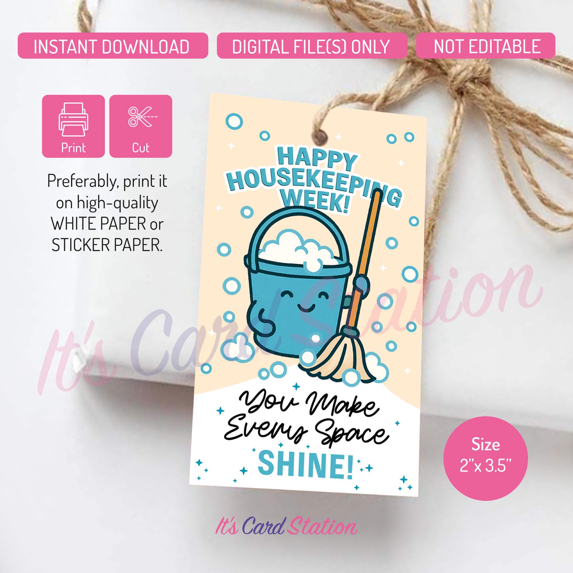 Housekeeping Week Gift Tag: Employee Appreciation Printable (digital ...