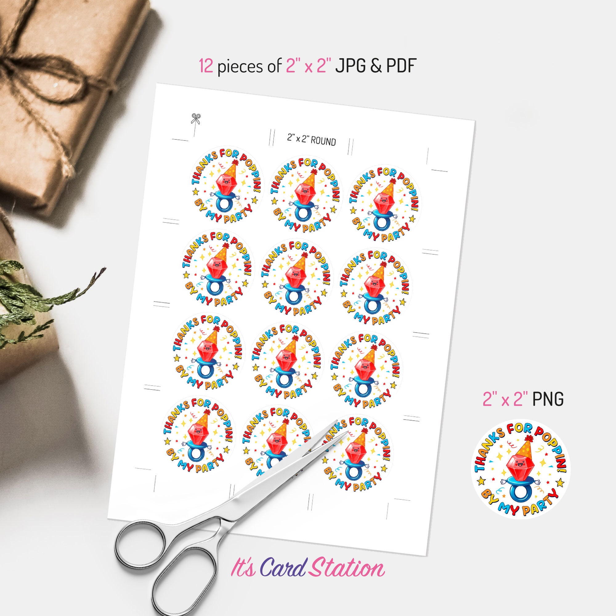 Ring Pop Party Favor Tags Printable Ring Pop Stickers Party Favors for ...
