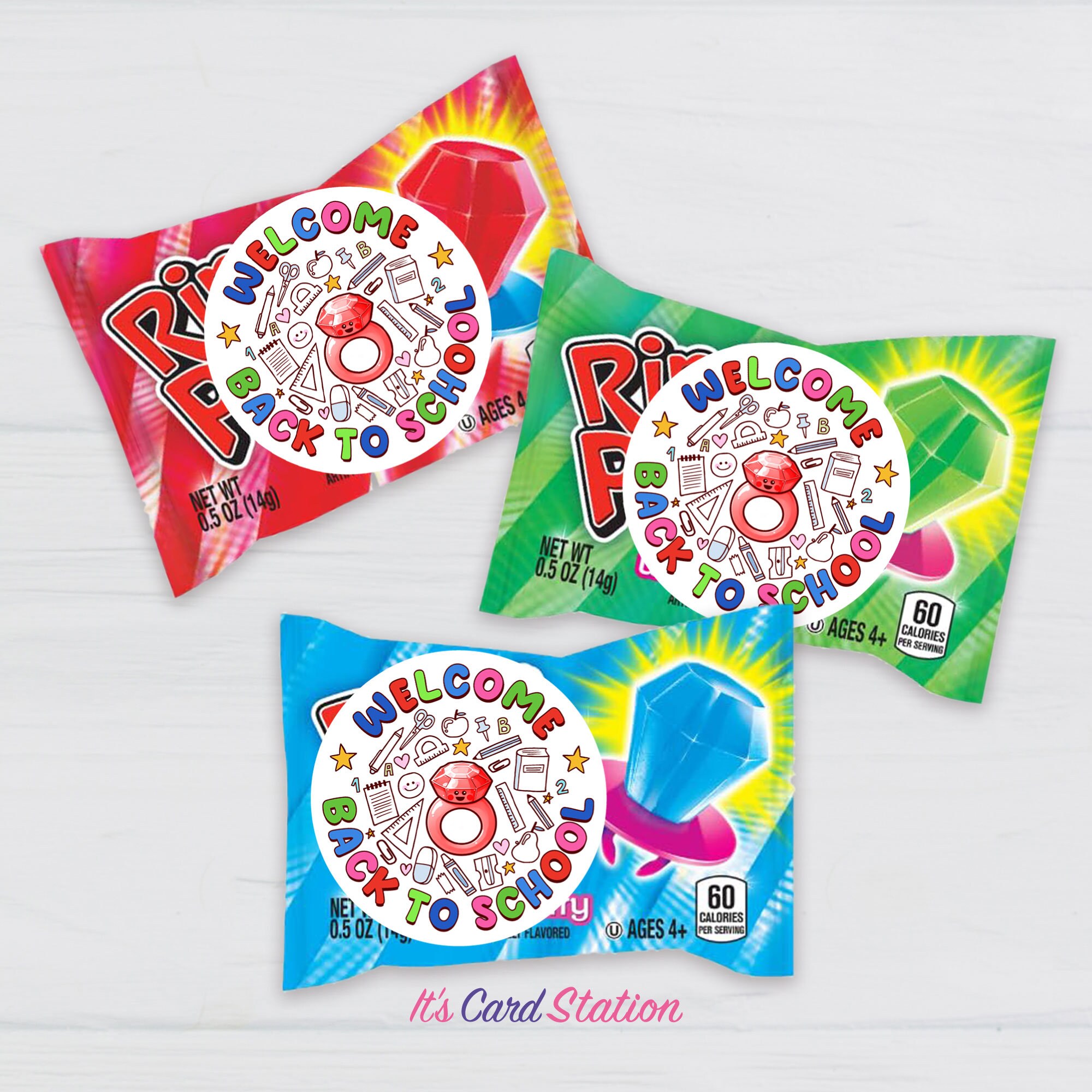 Printable Back to School Ring Pop Sticker - 2x2 Gift Tag (digital ...